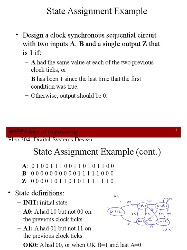 State Assignment Example | PDF | Electronics | Electrical Engineering