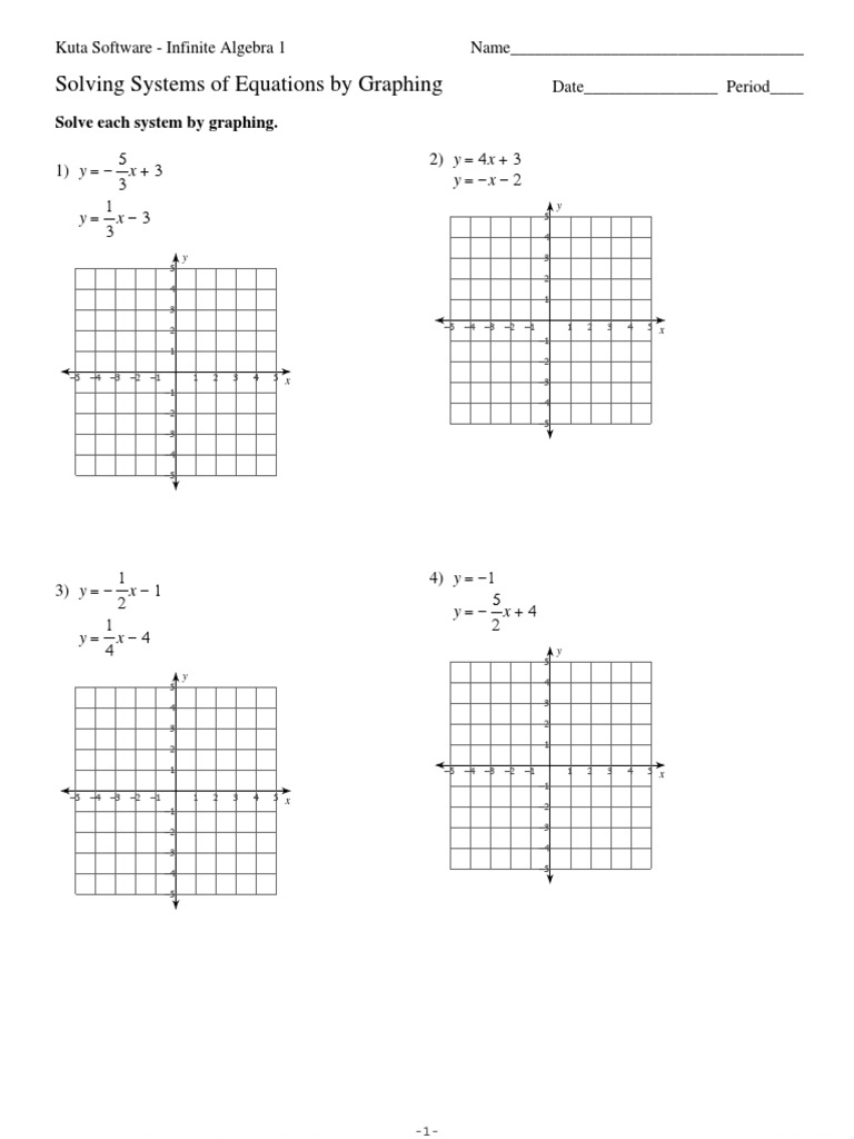 Systems of Equations Graphing | PDF