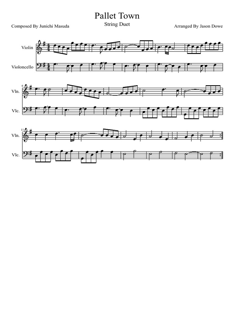 Pallet Town: String Duet | PDF