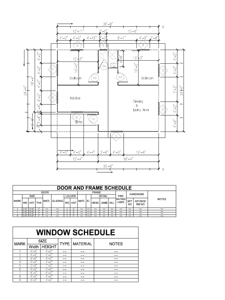 Window Schedule: Door and Frame Schedule | PDF