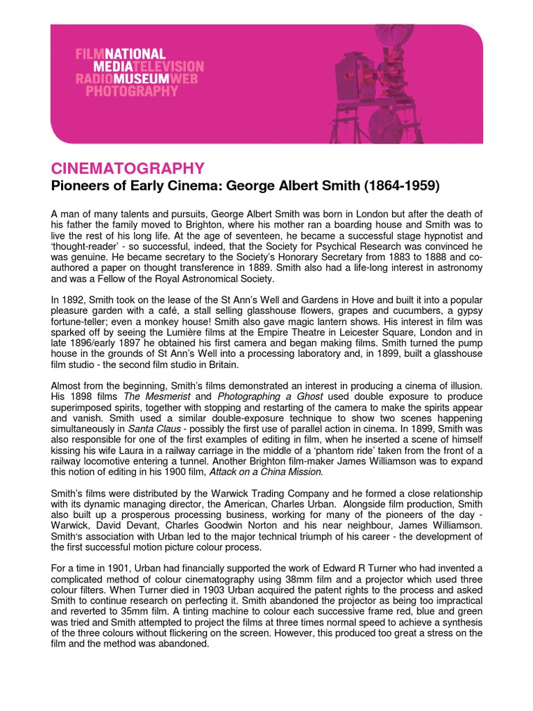 Pioneers of Early Cinema George Albert Smith | PDF | Leisure