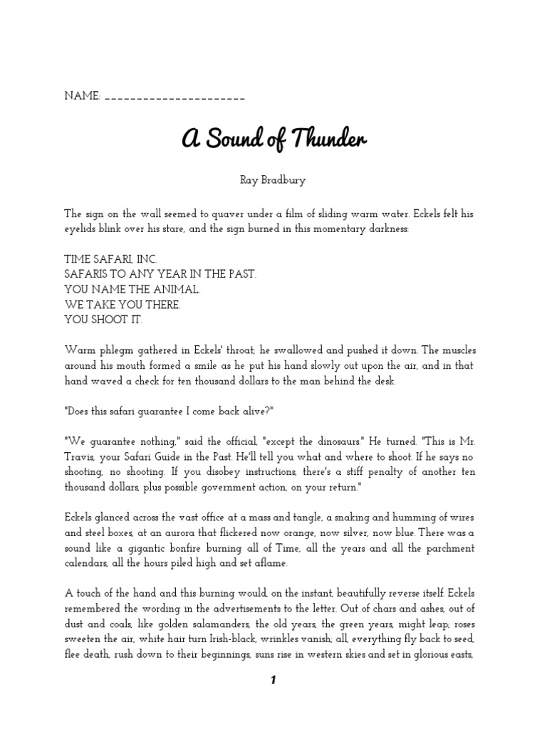 Asoundofthundershortstory | PDF | Nature