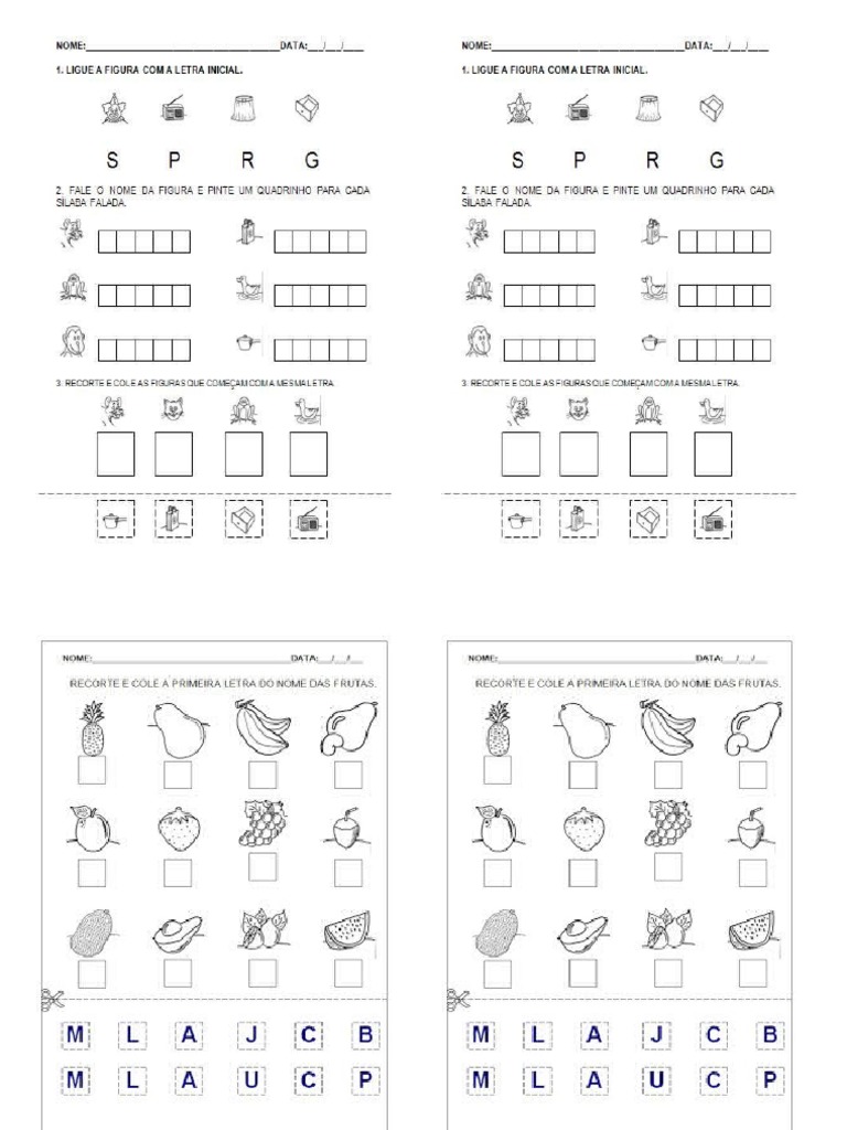 Atividades Pré Silábicos | PDF