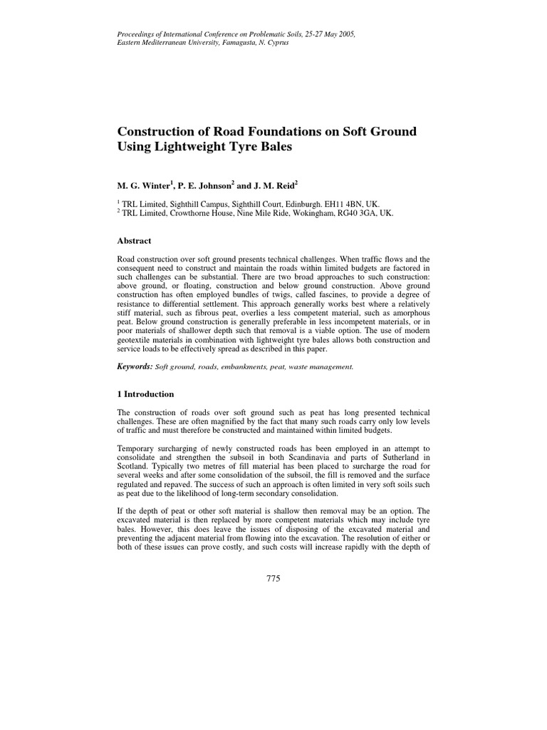 Construction of Road Foundation On Soft Soil | PDF | Tire | Road Surface
