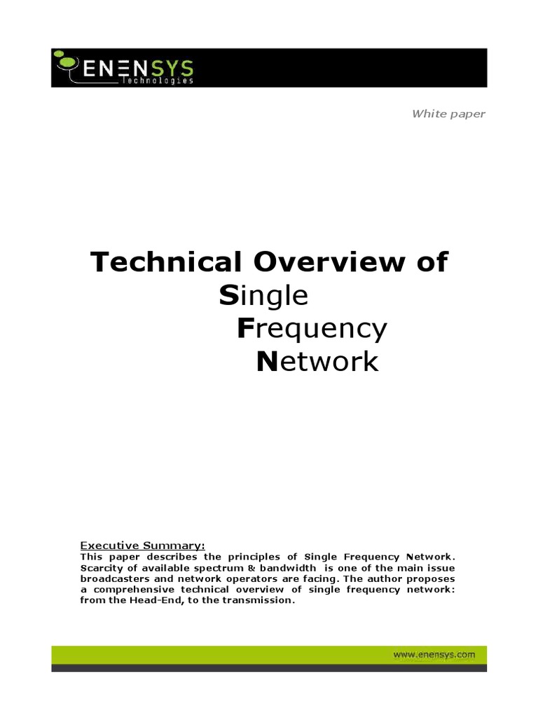 ENENSYS Technologies - Single - Frequency - Network Overview | PDF ...
