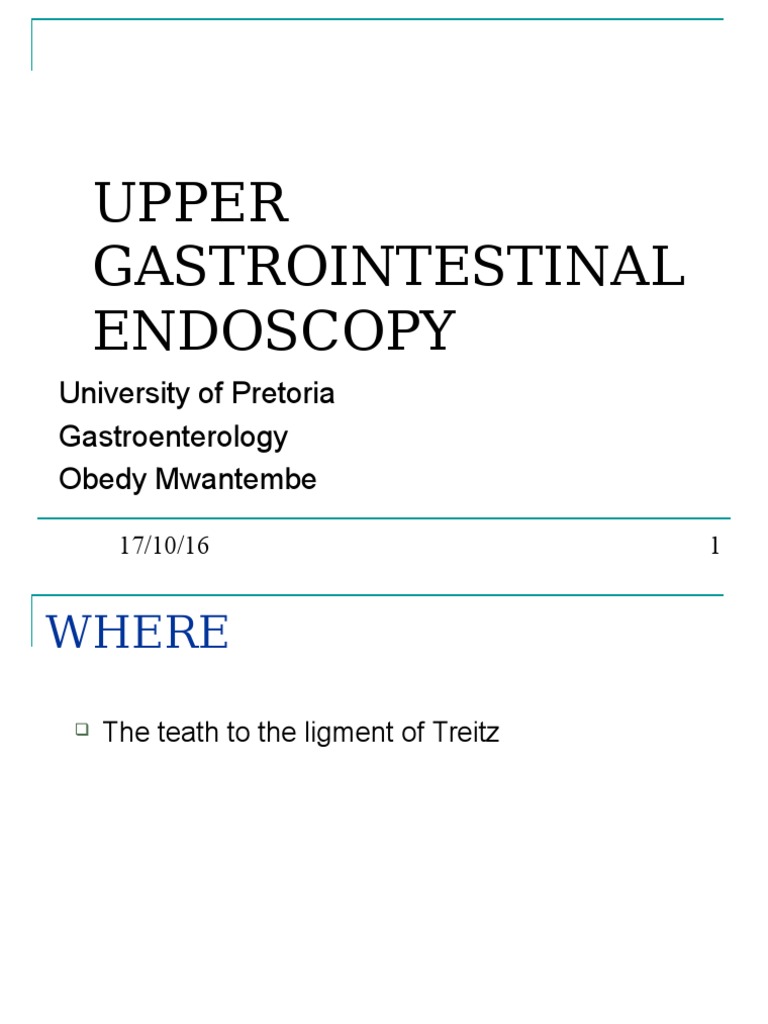 Upper Gastrointestinal Endoscopy University Of Pretoria 1627