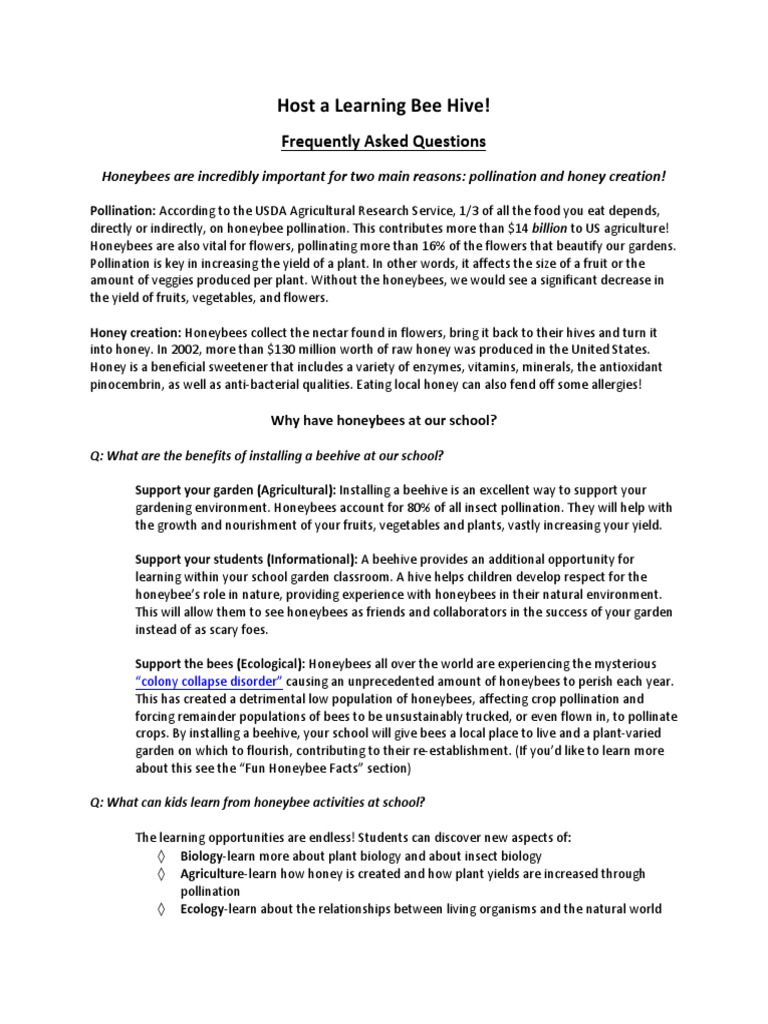Beehive Faq | PDF | Honey Bee | Beehive