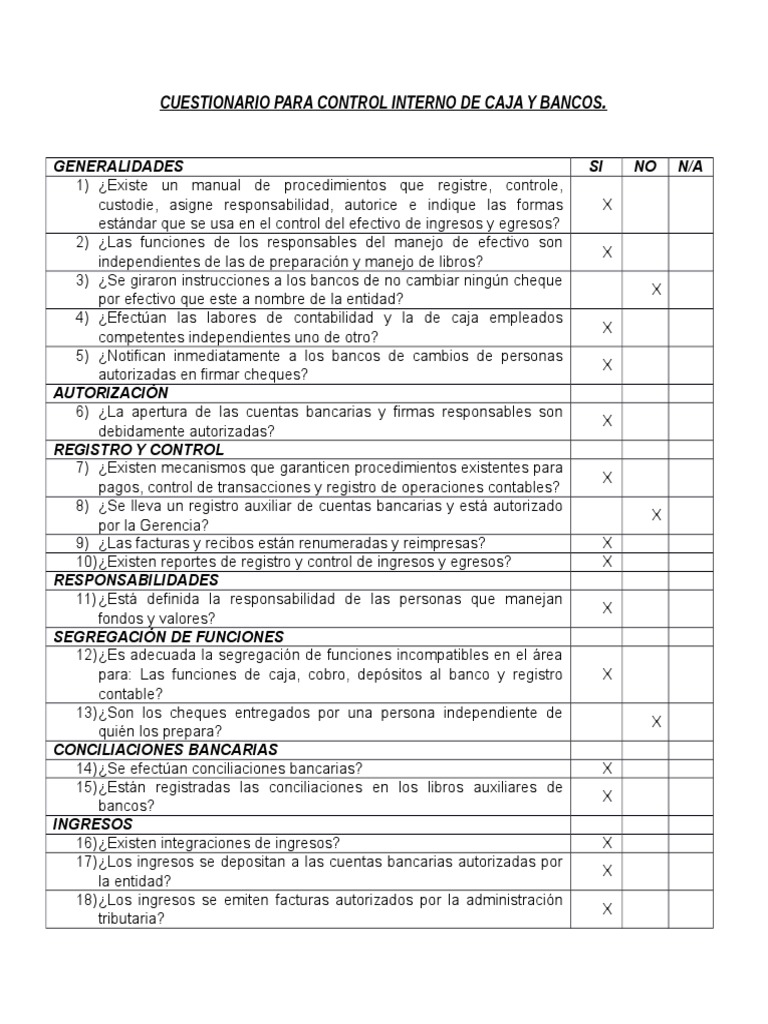 Cuestionario de Caja y Bancos | Descargar gratis PDF | Cheque | Bancos