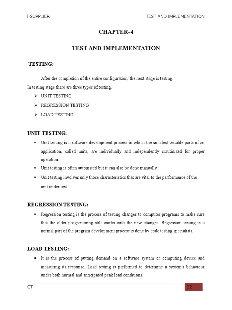Chapter-4 Test and Implementation: Testing | Download Free PDF | Unit ...