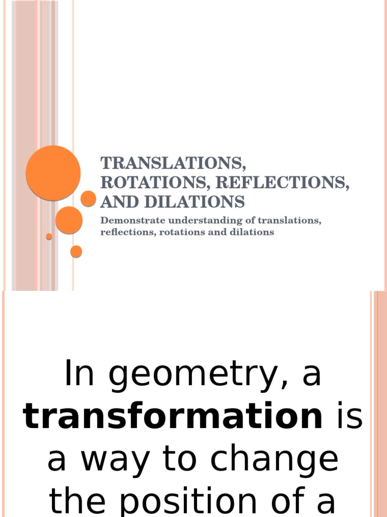 Translations, Rotations, Reflections, and Dilations | Download Free PDF ...