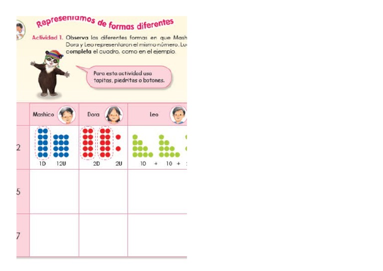Representamos Numeros de Diferentes Formas | PDF