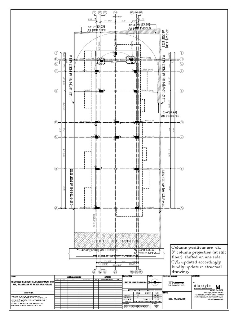 Column Positions Are Ok. 3" Column Projection (At Stilt Floor) Shifted ...