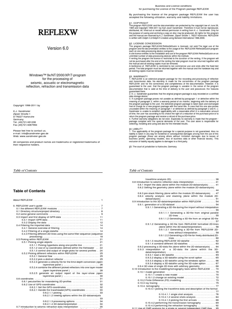 Reflexw Manual | PDF | Computer File | Computer Architecture