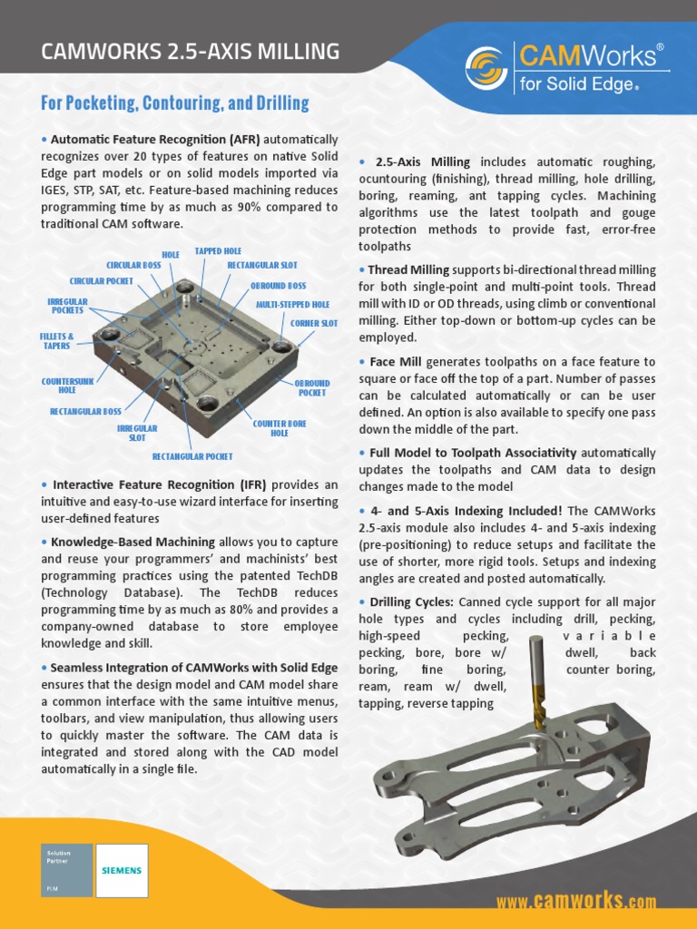 Camworks 2.5-Axis Milling: For Pocketing, Contouring, and Drilling ...