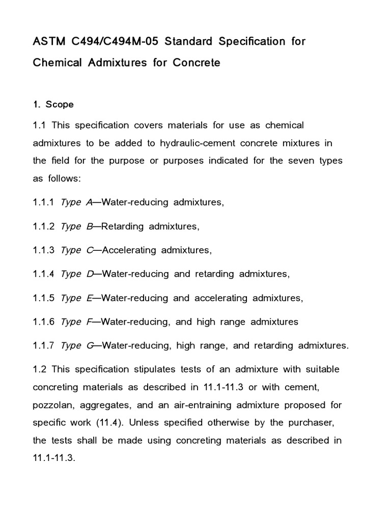 Astm C494 | PDF | Concrete | Engineering
