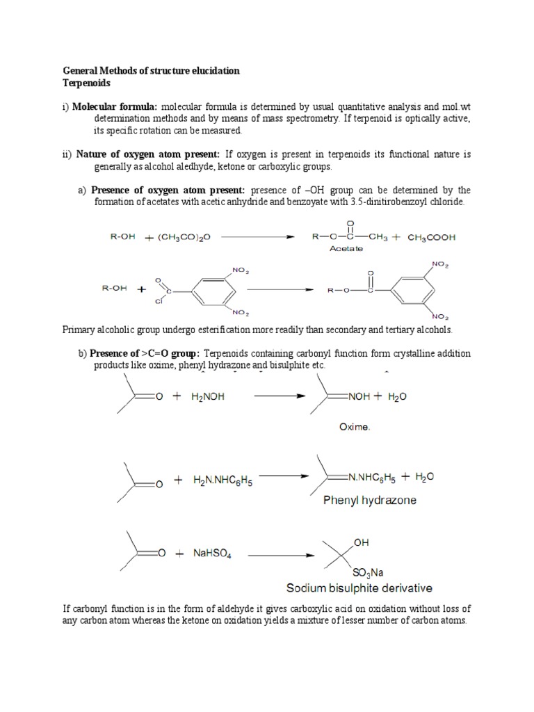 General Methods of Structure Elucidation | Aldehyde | Alkene