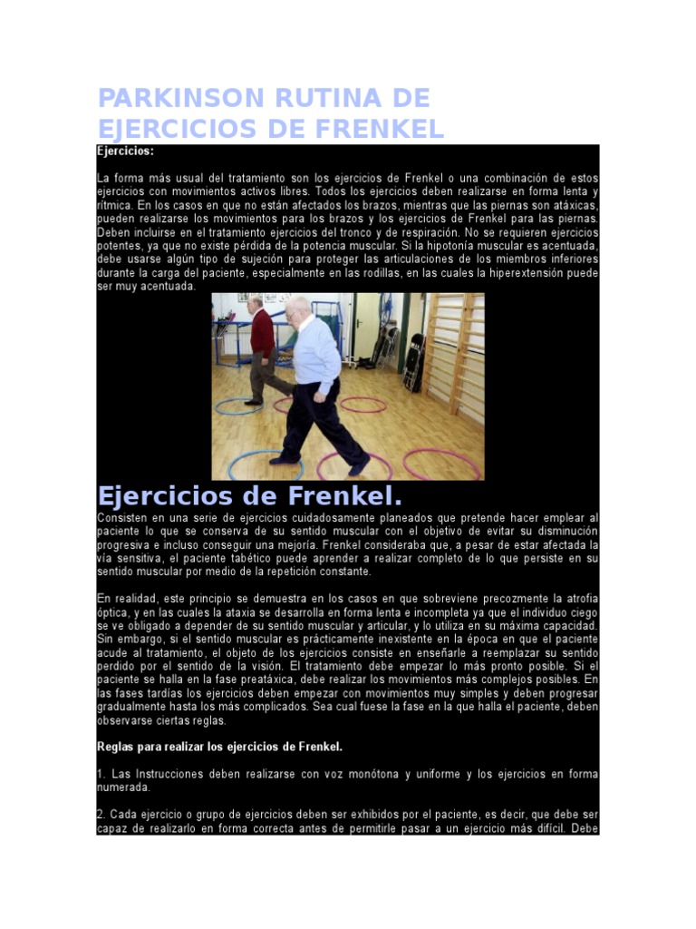 Ejercicios de Frenkel para Parkinson | PDF | Pie | Rodilla