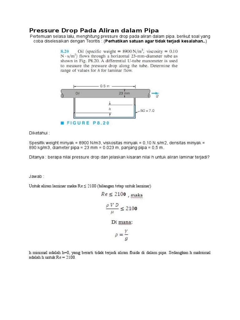 Menghitung Pressure Drop Pipa | PDF | Metode & Bahan Ajar | Sains ...
