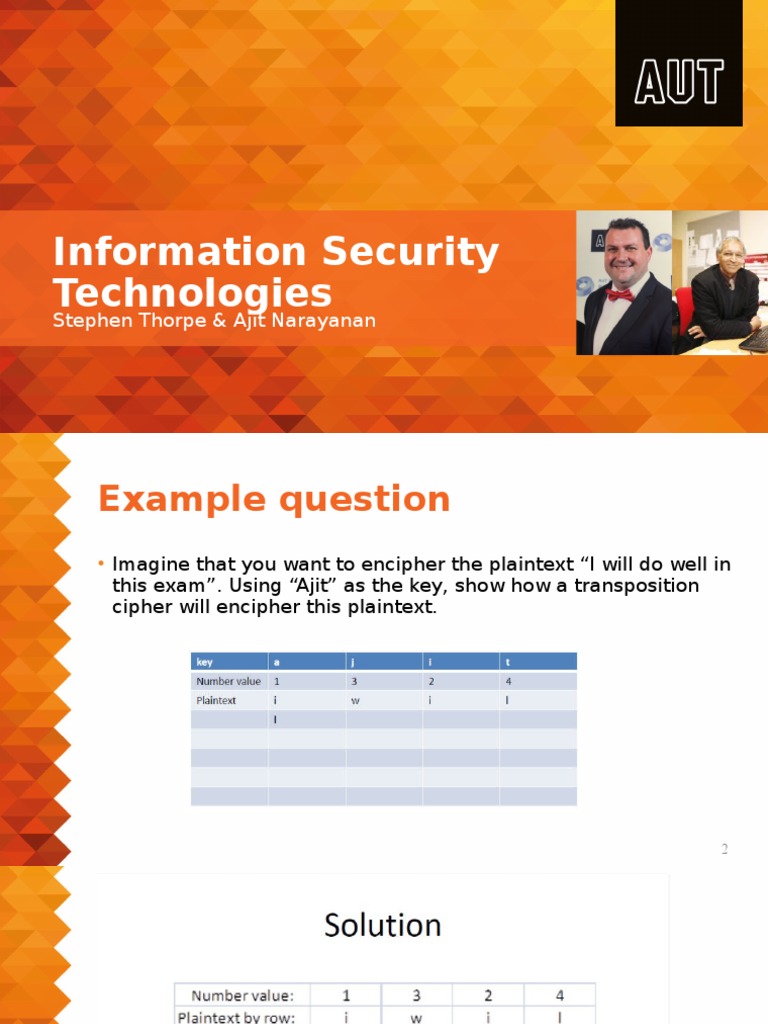 Information Security Technologies: Stephen Thorpe & Ajit Narayanan ...