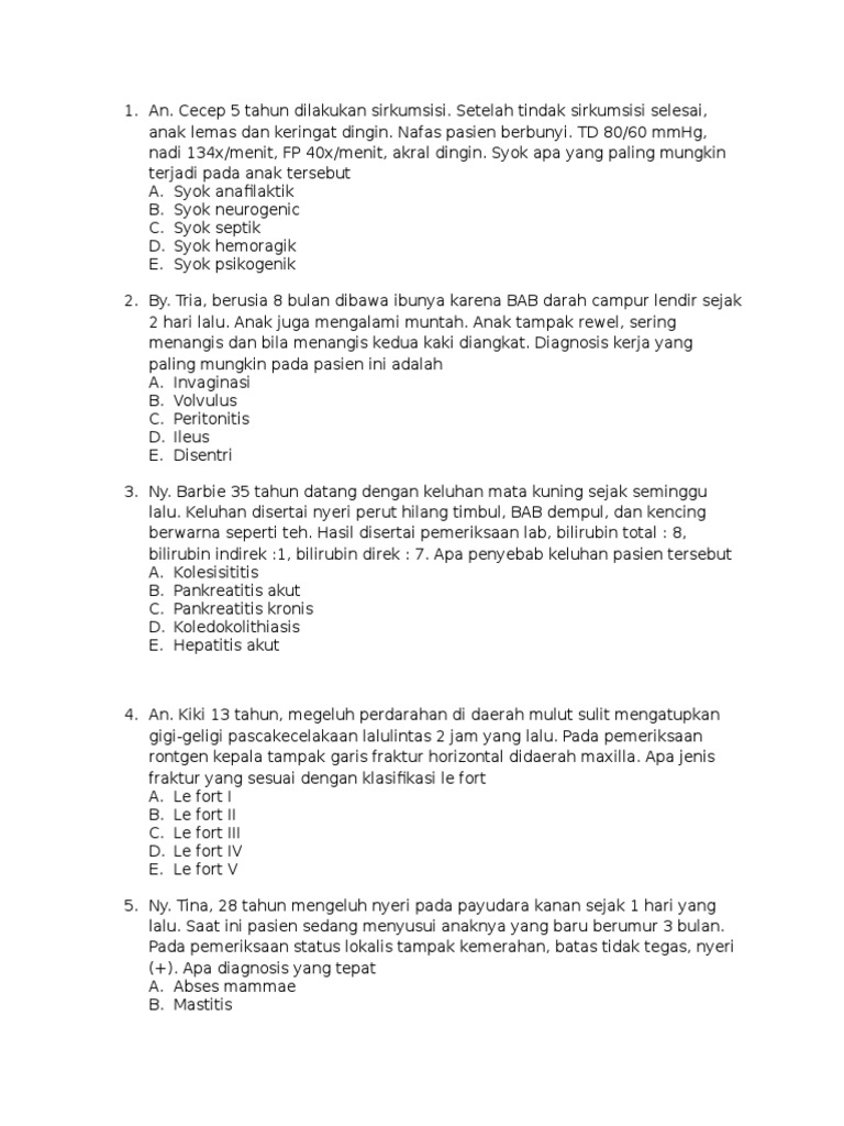 Soal Ukmppd Bedah - Tgs | PDF