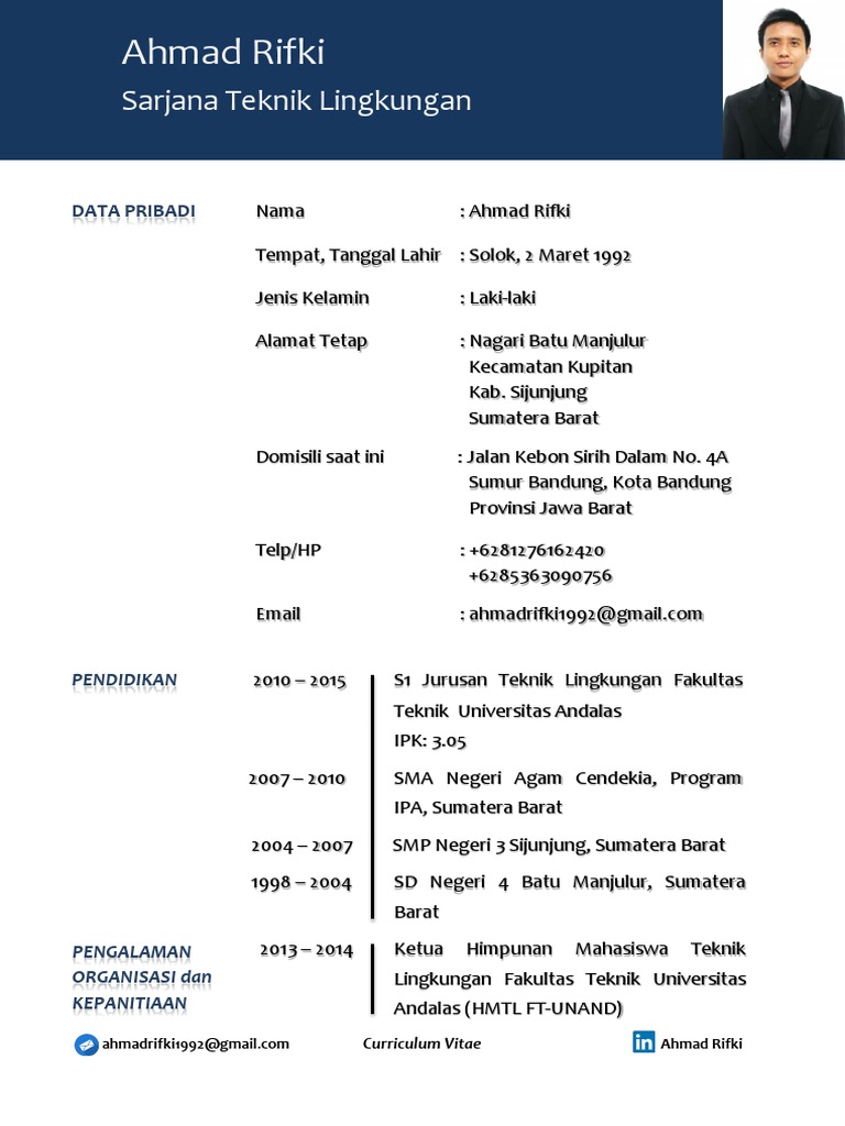 Curriculum Vitae - Ahmad Rifki | PDF