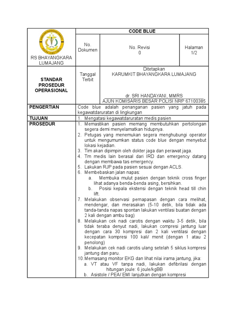 Sop Code Blue | PDF