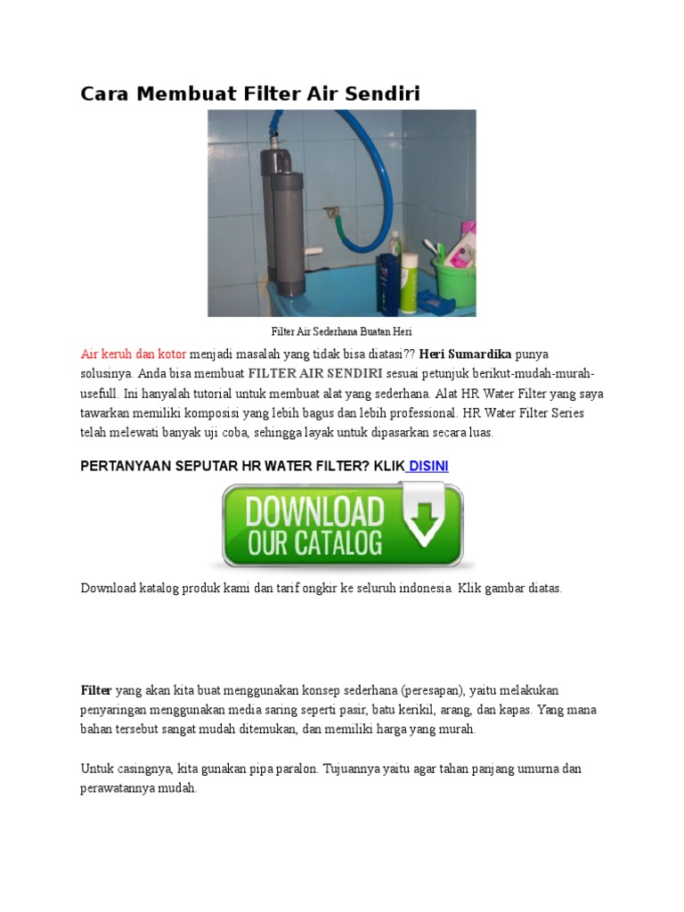 Cara Membuat Filter Air Sendiri | PDF