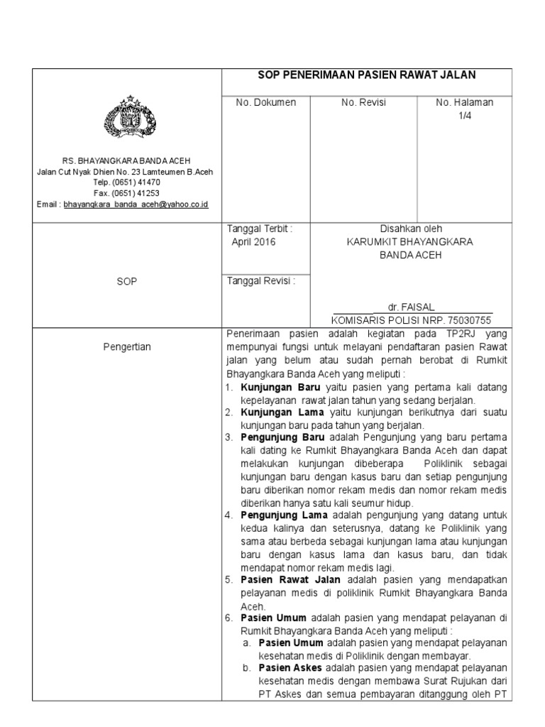 Sop Rekam Medik (Repaired) | PDF