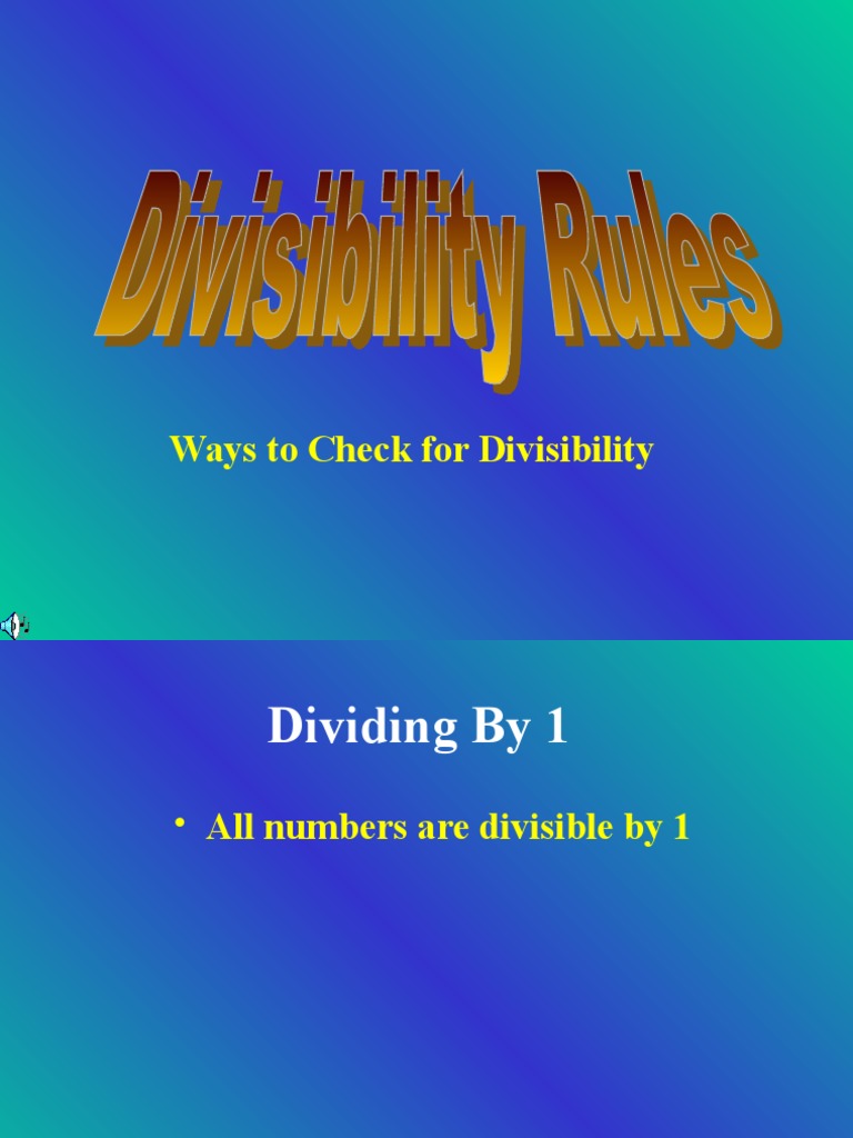 Ways To Check For Divisibility | PDF | Number Theory | Discrete Mathematics