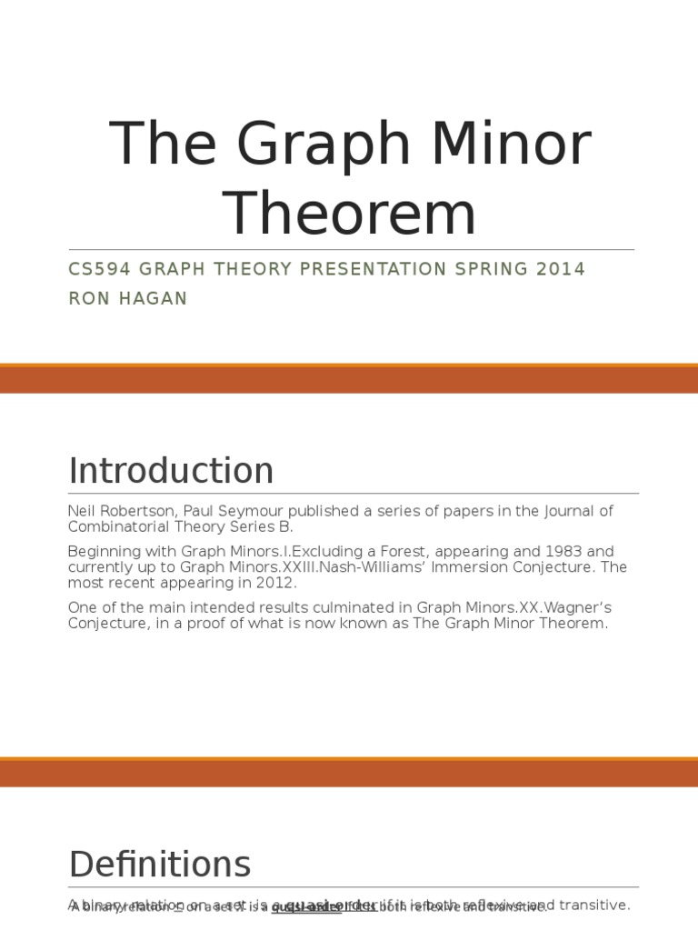 The Graph Minor Theorem | PDF | Theoretical Computer Science | Combinatorics