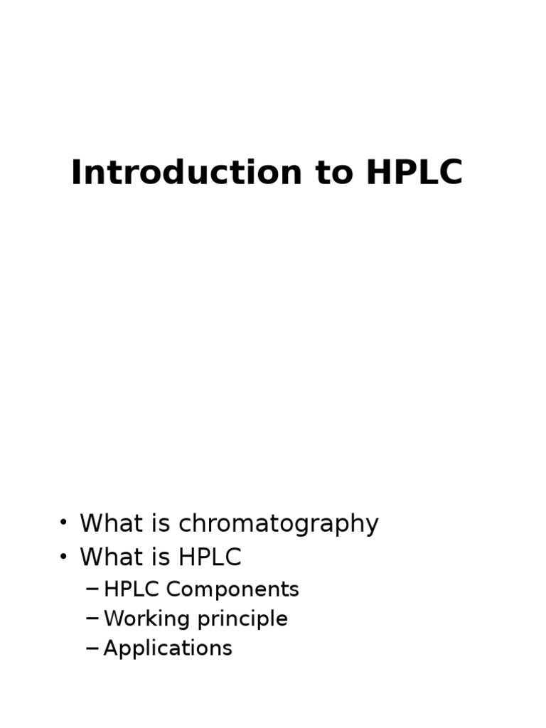 Introduction To HPLC | PDF | High Performance Liquid Chromatography ...