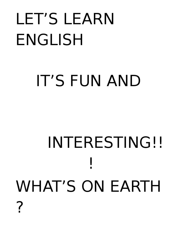 Let'S Learn English It'S Fun and | PDF