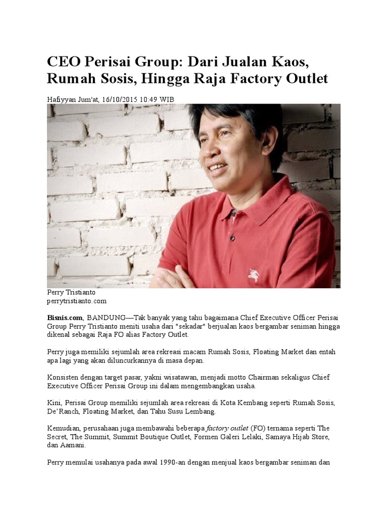 Perry Tristianto: CEO Perisai Group | PDF