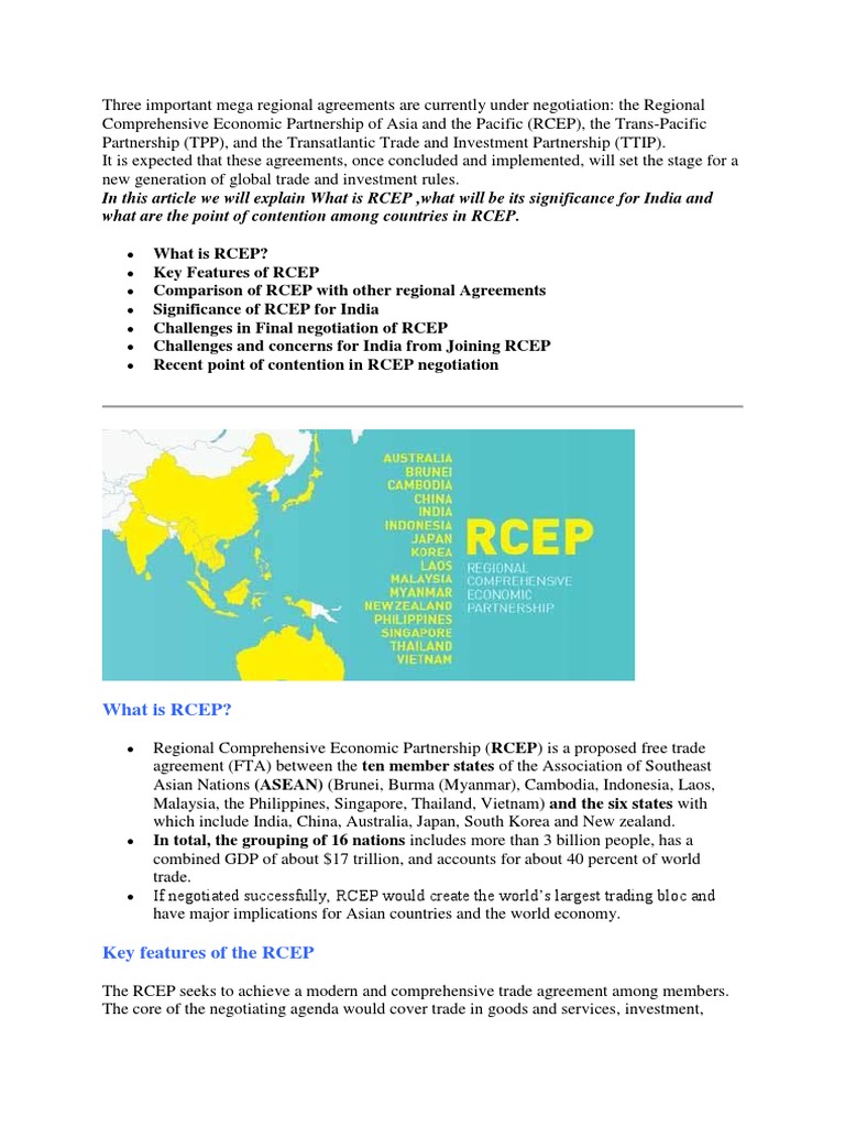 In This Article We Will Explain What Is RCEP, What Will Be Its ...