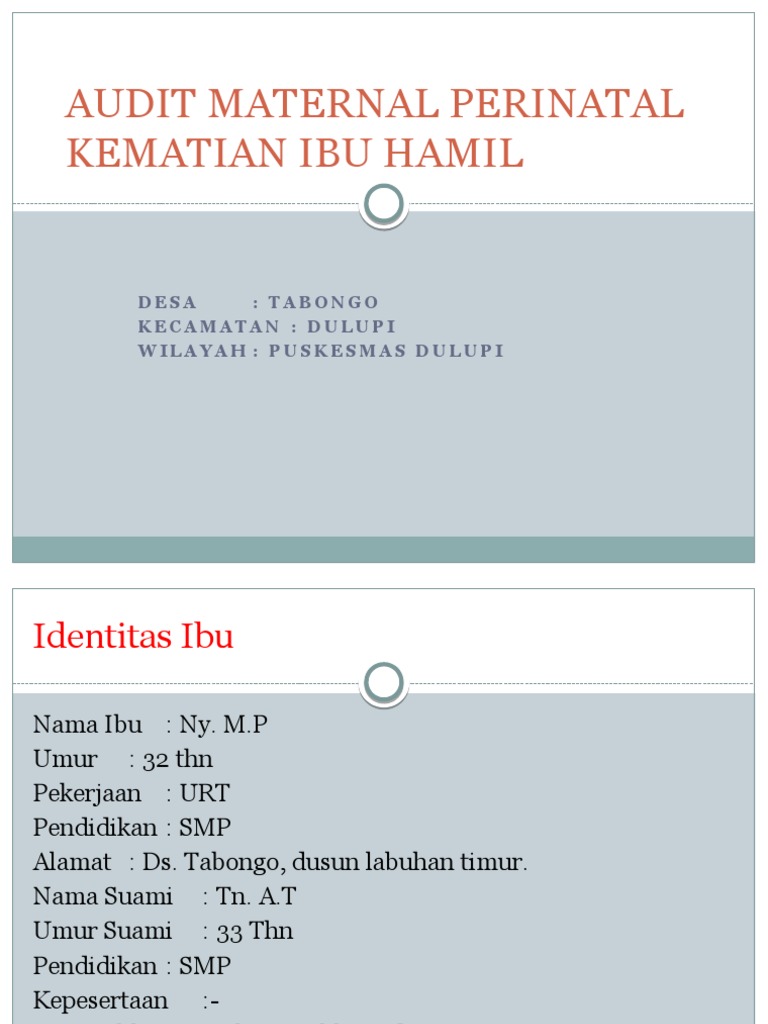 Audit Maternal Perinatal Kematian Ibu Hamil | PDF | Kesehatan Holistik