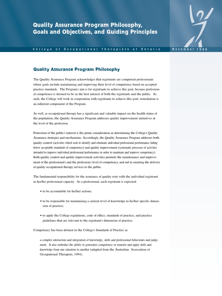 Quality Assurance Goals and Objectives | PDF | Competence (Human ...