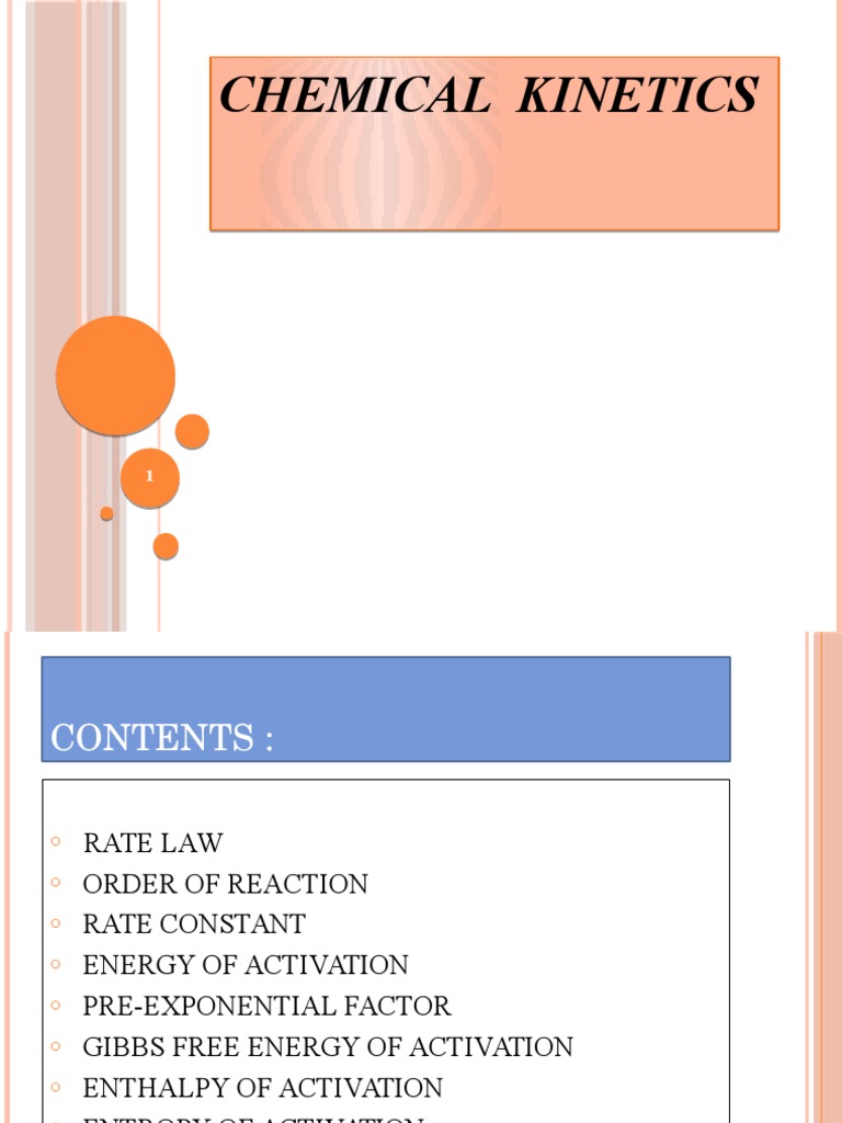 Chemical Kinetics - Overview | PDF | Activation Energy | Chemical Reactions