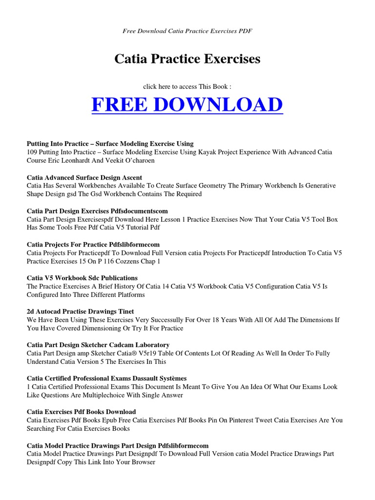 Free Download: Catia Practice Exercises | PDF | Graphics Software ...