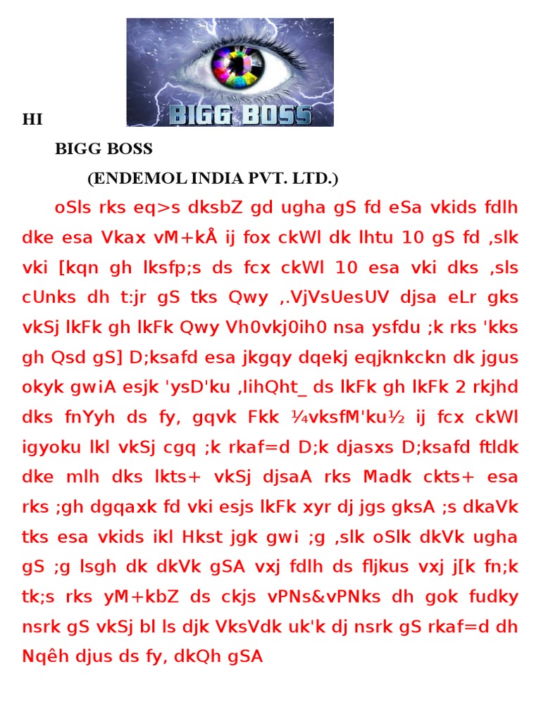 Bigg Boss contestant seeks chance on reality show | PDF