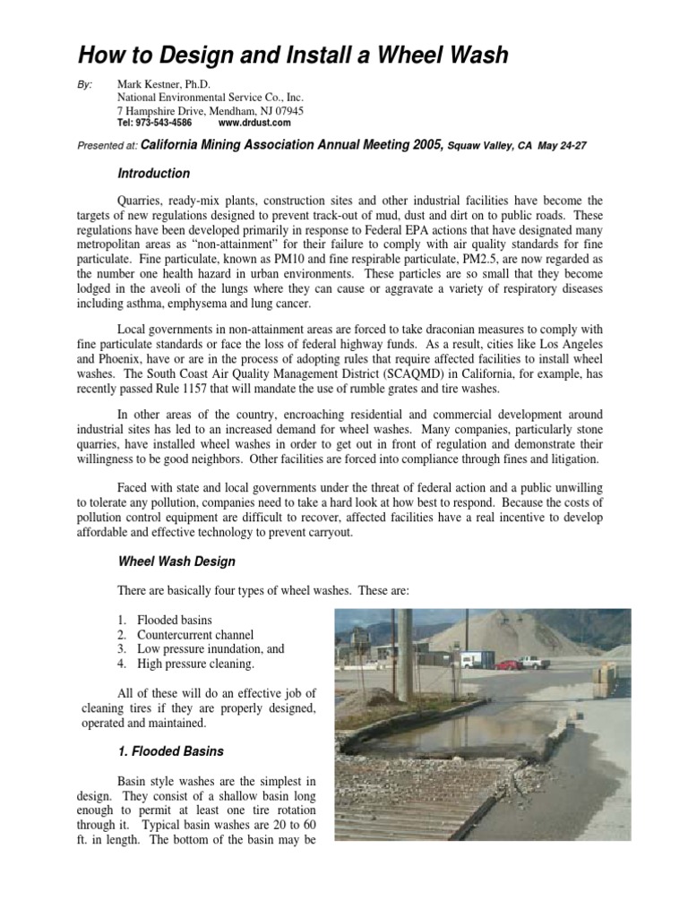 Wheel Wash Design & Installation Guide | PDF | Filtration | Particulates