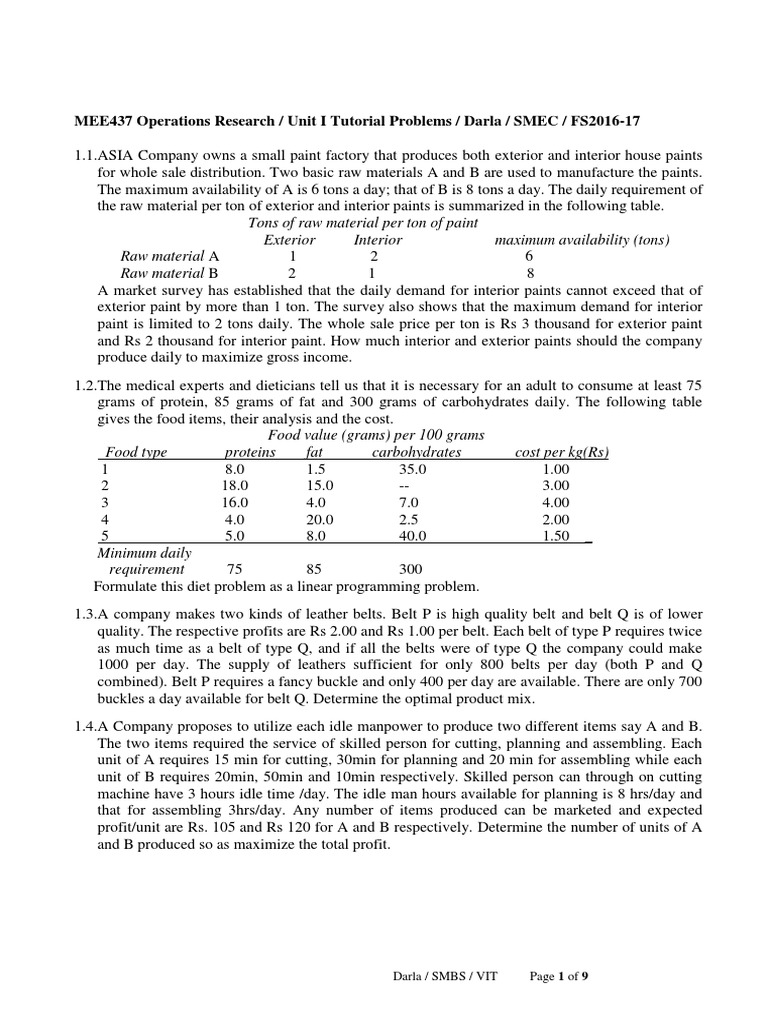 02 | Foods | Mathematical Optimization
