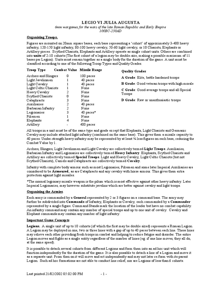 LegVI Imp | PDF | Roman Legion | Cavalry