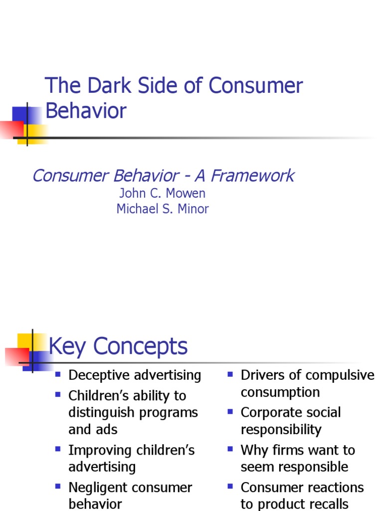 Dark Side of Consumer Behavior Insights | PDF | Corporate Social ...