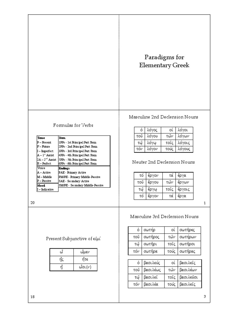 Greek Paradigm PDF | PDF