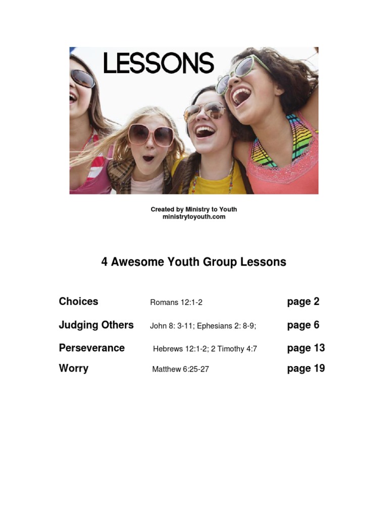 4 Awesome Youth Group Lessons | PDF | Grace In Christianity ...