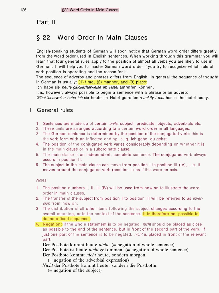 German Main Clause Word Order Guide | PDF | Syntax | Style (Fiction)