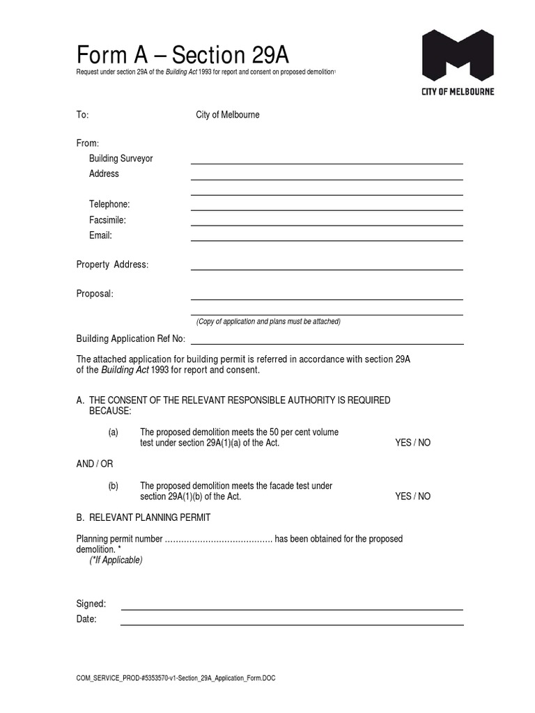 Section 29a Application Form | PDF