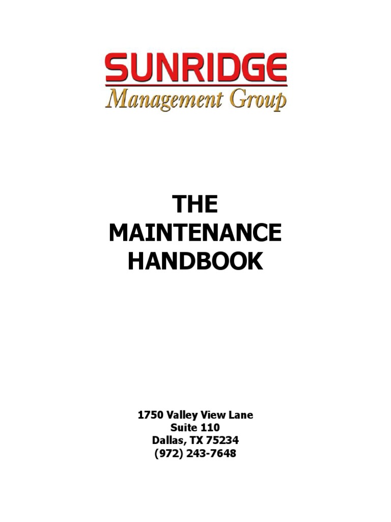 The Maintenance Handbook | PDF | Housekeeping | Housing Discrimination ...