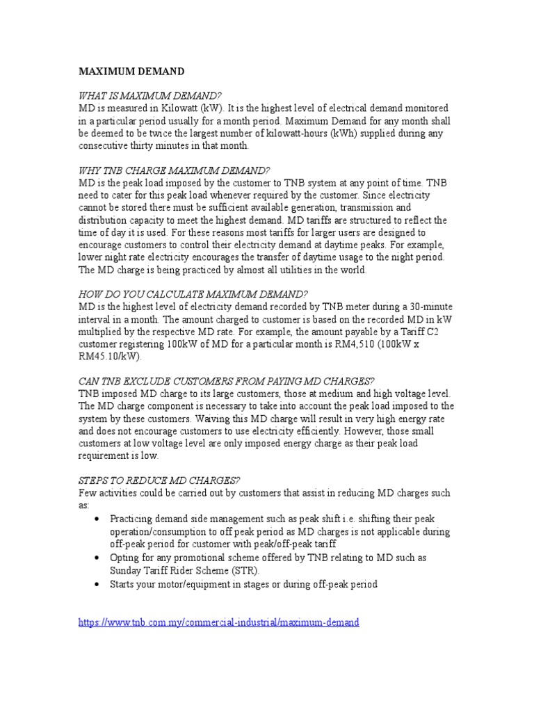 What Is Maximum Demand? | PDF | Kilowatt Hour | Physical Universe