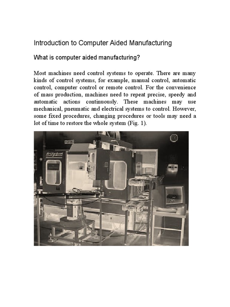 Introduction To Computer Aided Manufacturing | PDF | Numerical Control ...